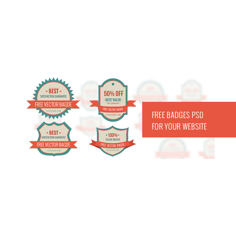Free Badges PSD For Your Website - Freebie No: 101
