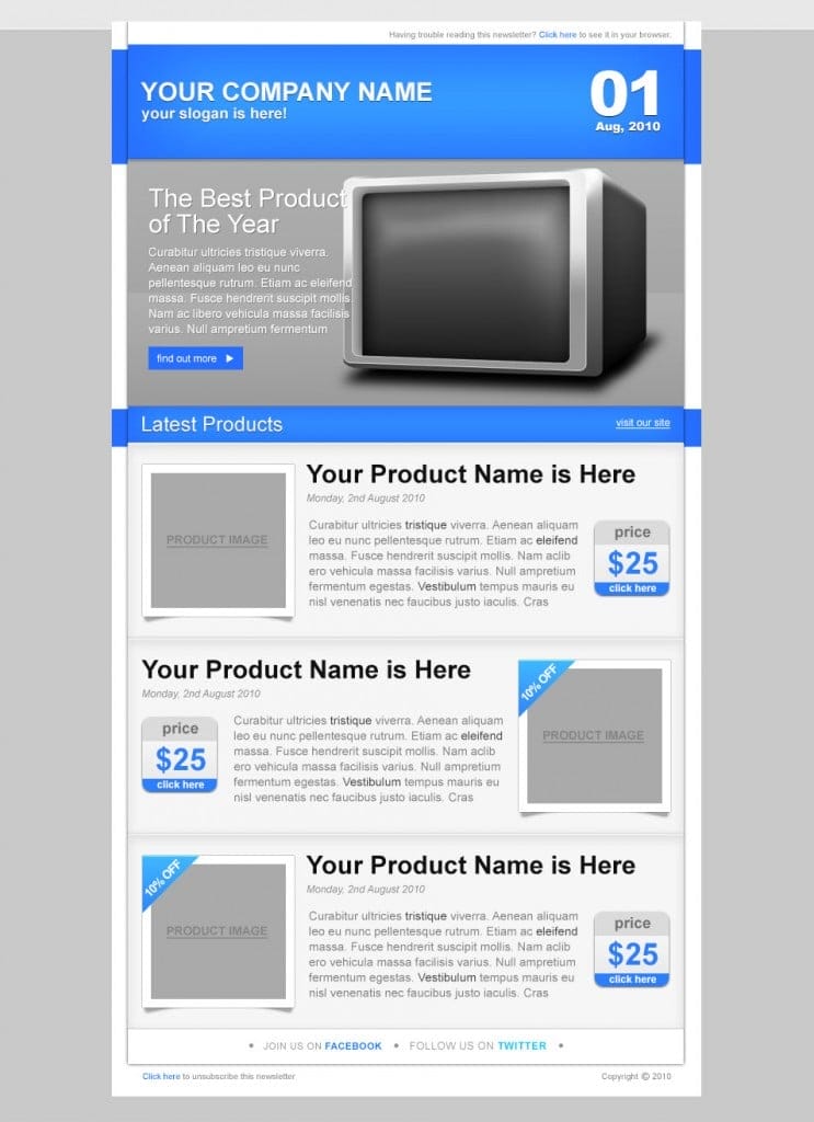 Best Free Email Newsletter Design Templates » Latest Collection