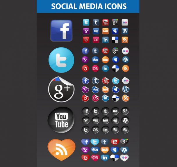 500+ High Quality Free Social Media Icon Sets
