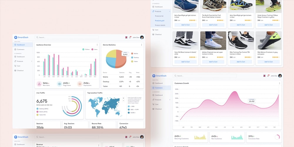 Free Dashboard UI Design PSD- Css Author