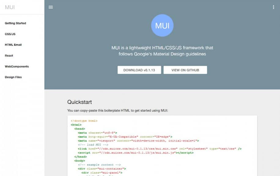 25+ Best Material Design Frameworks » CSS Author