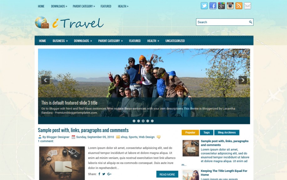 Responsive Travel Blogger Templates - Best Free Templates 2020