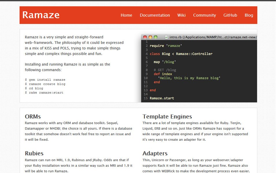 50+ Ruby Frameworks For Developers » CSS Author