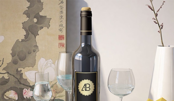 Realistic Wine Bottle Mockup » CSS Author