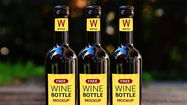 Free Wine Bottle Mockup PSD » CSS Author