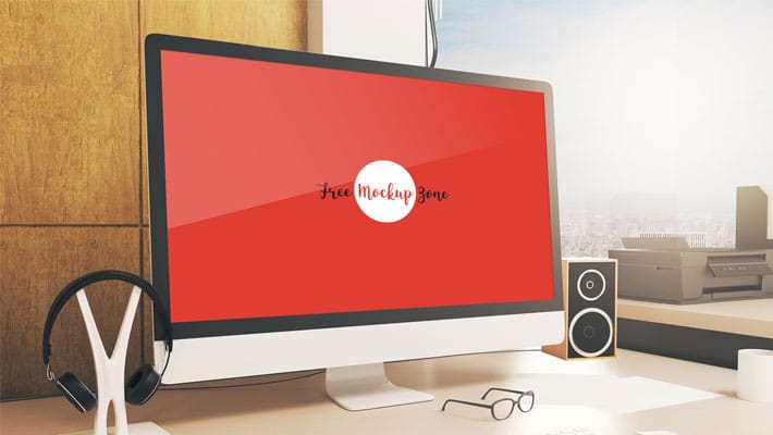 Free Designer Work Station Computer Screen MockUp PSD » CSS Author