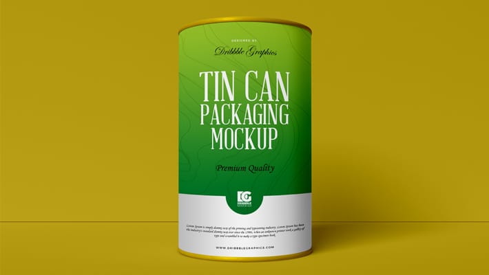 Free Cardboard Tin Can Packaging Mockup PSD » CSS Author