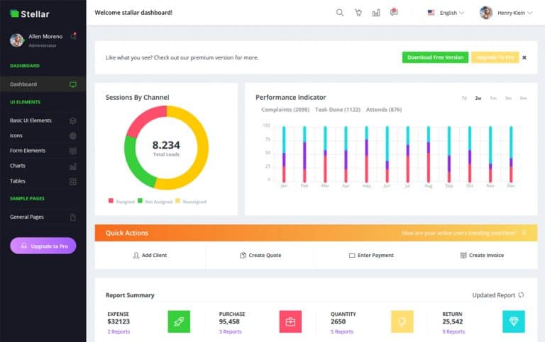 50+ Free Bootstrap 4 Admin Dashboard Templates 2021 – Yes Web Designs