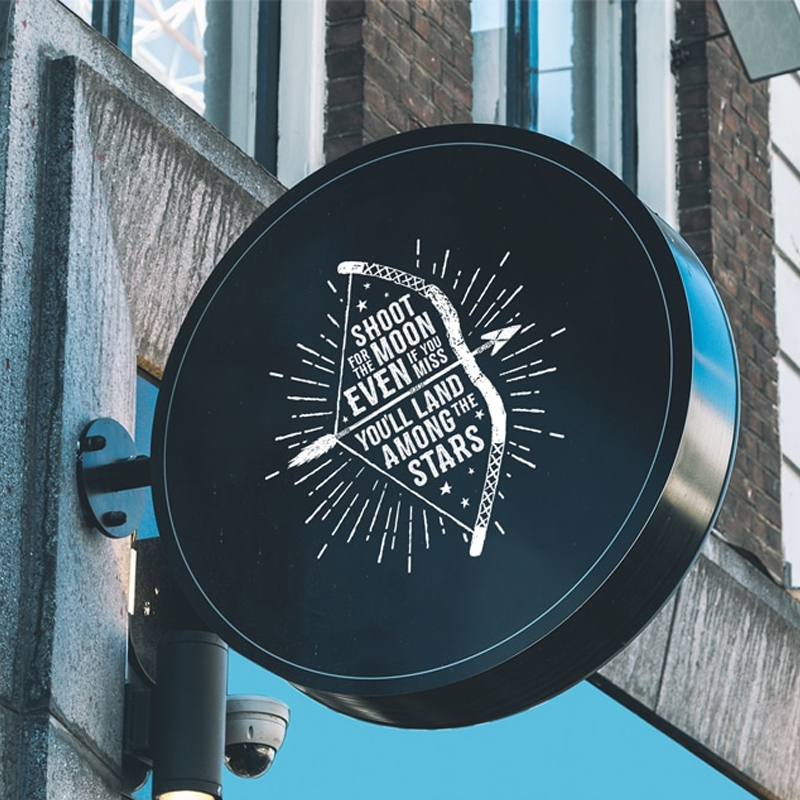 Free Premium Circle Shaped Sign PSD Mockup » CSS Author