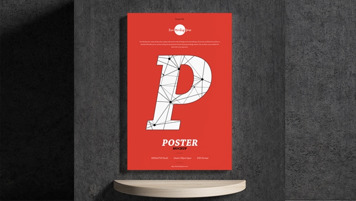 Free Indoor Wall Poster Mockup PSD » CSS Author