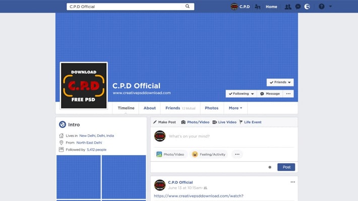 Facebook Page, Cover, Post Mockup Fully Editable PSD » CSS Author